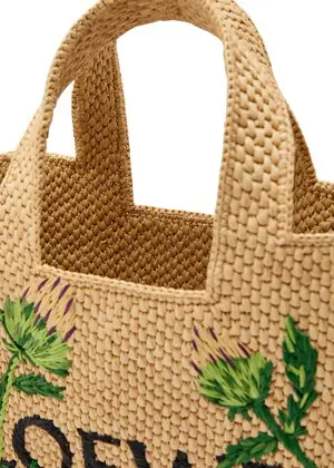 Loewe X Paula's Ibiza Embroidered Raffia Tote Bag