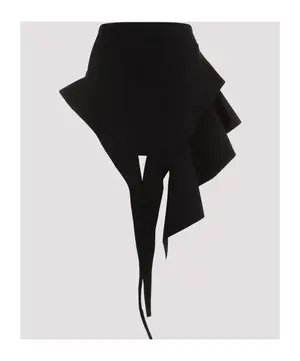MUGLER Asymmetrical Knitted Mini Skirt