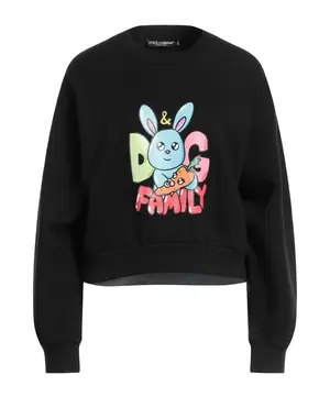 Dolce & Gabbana Solid Color Printed Sweatshirt - Black