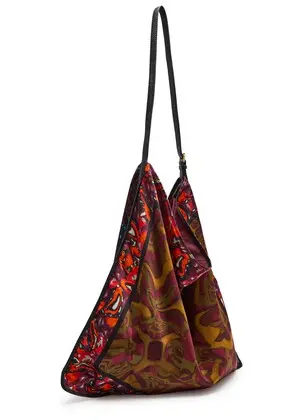 Dries Van Noten Scarf Large Leather And Satin Tote
