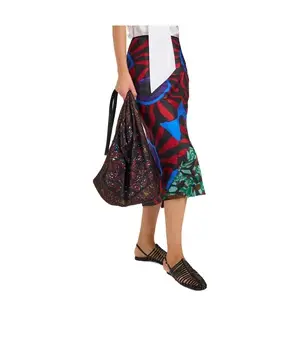 Dries Van Noten Scarf Large Leather And Satin Tote