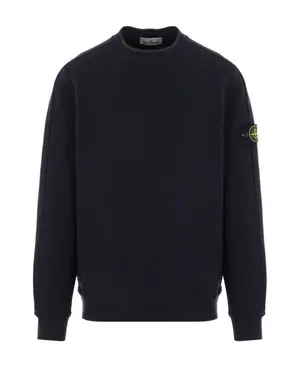 Stone Island Logo Patch Crewneck Sweatshirt - Blue