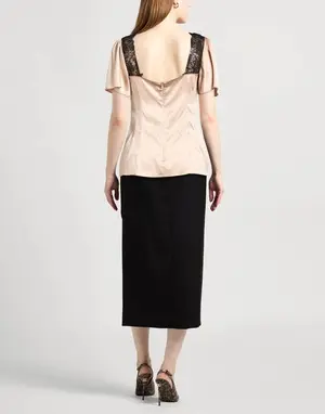 Dolce & Gabbana Satin Lace Short Sleeve Top