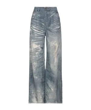 DIESEL® Wide-leg Jeans With Two-tone Denim And Zip Fastening - Gray