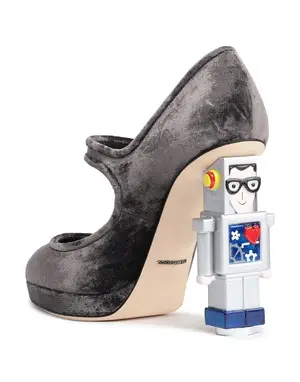 Dolce & Gabbana Velvet Mary Jane High Heels