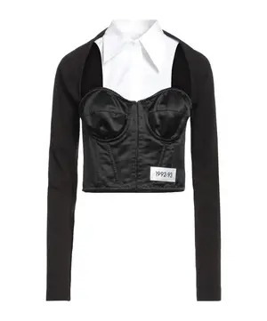 Dolce & Gabbana Two-tone Knitted Satin Top - Black