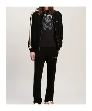 Palm Angels Logo Embroidered Zip-up Track Jacket