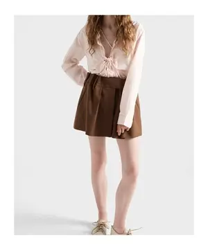 Prada Cotton Shirt With Front Tie Detail - Pink