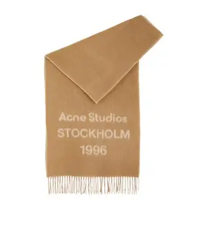 Acne Studios Logo-intarsia Wool Scarf - Nude