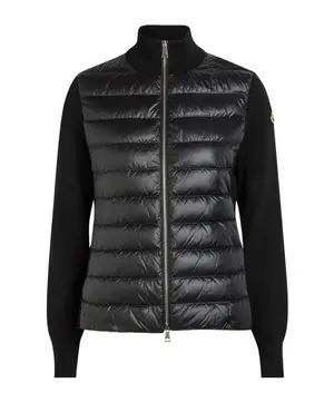 Moncler Padded Wool And Nylon Jacket - Black
