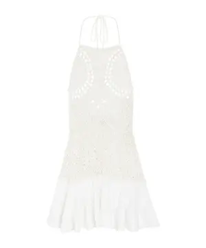 Jacquemus Crochet Cotton Mini Dress - White