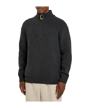 J.W.ANDERSON Ribbed Half-zip Wool And Cotton-blend Jumper