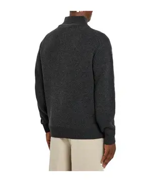 J.W.ANDERSON Ribbed Half-zip Wool And Cotton-blend Jumper