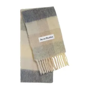 Acne Studios Checked Wool-blend Scarf - Nude