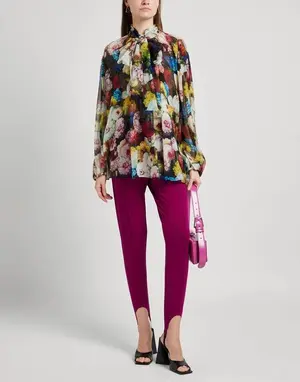 Dolce & Gabbana Floral Chiffon Blouse With Pussy Bow
