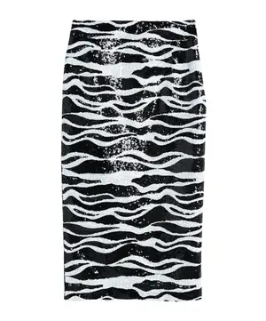 Dolce & Gabbana Zebra-print Sequin Midi Skirt