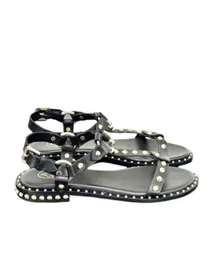 Ash Open Toe Flat Sandals With Buckle Straps And Stud Detailing