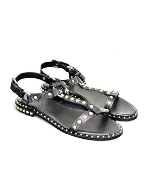 Ash Open Toe Flat Sandals With Buckle Straps And Stud Detailing