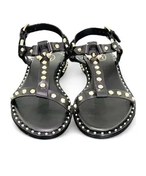 Ash Open Toe Flat Sandals With Buckle Straps And Stud Detailing