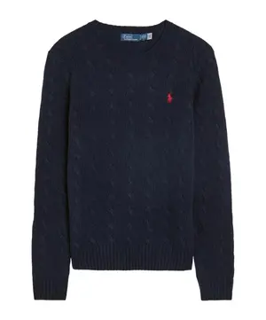 Polo Ralph Lauren Wool And Cashmere-blend Cable Knit Jumper - Black