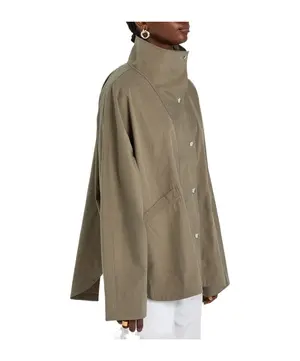 TOTEME Funnel-neck Cotton-blend Poplin Jacket