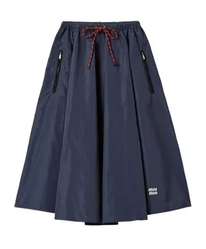 Miu Miu Technical Fabric Trumpet Skirt - Blue