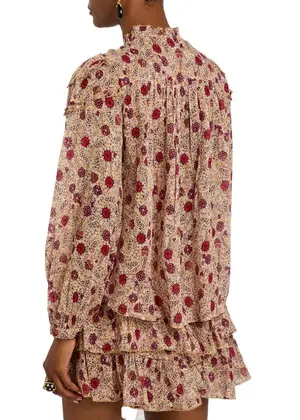 Isabel Marant Étoile Floral-print Cotton Shirt With Ruffled Neckline