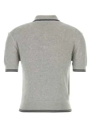 Miu Miu Cotton Jersey Polo Shirt With Ribbed Trim