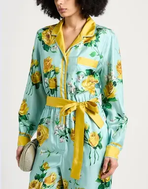 Dolce & Gabbana Floral Print Long-sleeve Drawstring Jumpsuit