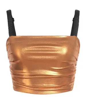 Dolce & Gabbana Metallic Ruched Crop Top