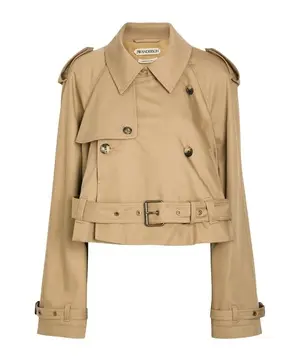 J.W.ANDERSON Belted Cropped Cotton Trench Coat - Nude
