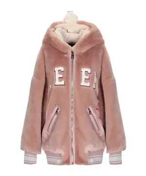 Dolce & Gabbana Hooded Long Sleeve Plush Coat