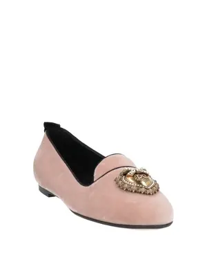 Dolce & Gabbana Velvet Heart Appliqué Slipper