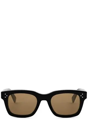 Celine Acetate Rectangle Frame Sunglasses With Three Dots
