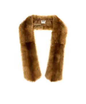 Miu Miu Fur Scarf - Brown