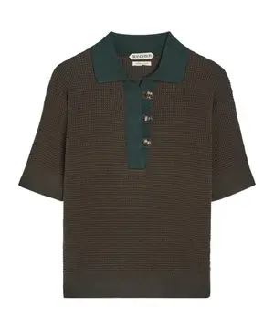 J.W.ANDERSON Waffle-knit Cotton-blend Polo Shirt - Wu