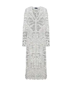 Polo Ralph Lauren Crochet Knit Midi Dress - White