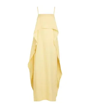 Staud Draped Linen Maxi Dress - Nude