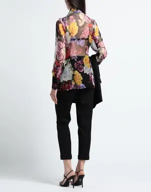 Dolce & Gabbana Floral Print Sheer Long Sleeve Blouse