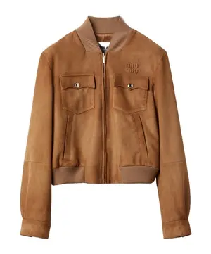Miu Miu Long-sleeved Zip-up Bomber Jacket