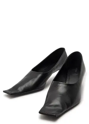 Khaite Square Toe Leather Pumps
