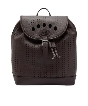 Valentino Garavani Antibes Perforated Leather Backpack - Black