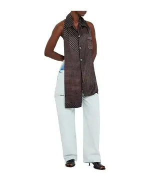 MAISON MARGIELA Paisley Print Backless Satin Top