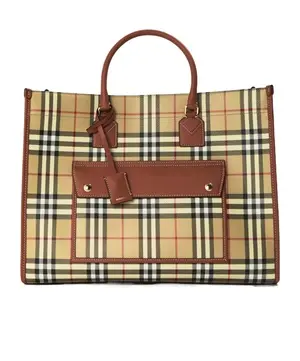 Burberry Check Handbag - Nude