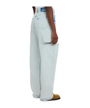 MAISON MARGIELA Cut-out Wide-leg Jeans - White