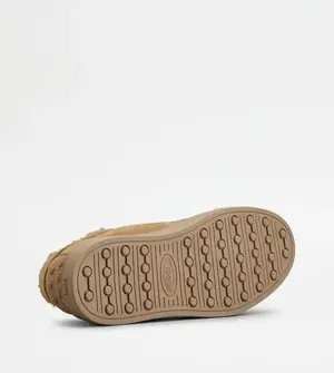 TOD'S Suede Fur Trimmed Lace-up Sneakers