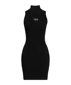 DIESEL® Sleeveless Turtleneck Slim Fit Dress With Appliqu - Black