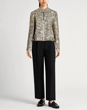 MAXCO. Max&co. Animal Print Calf Hair Biker Jacket