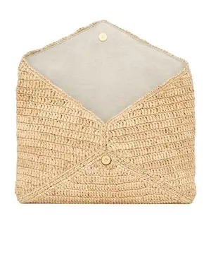 Saint Laurent Cassandre Large Envelope Pouch - Nude