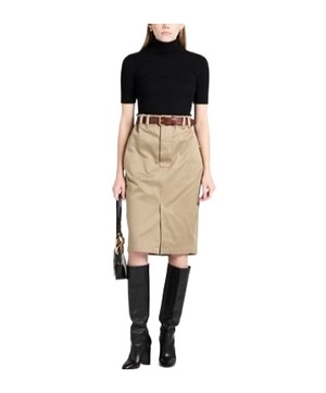 Saint Laurent Solid Color Umbrella Skirt